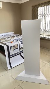 Custom Cardboard 3 Sides Triangle Floor Advertising Standee Display Pop ...