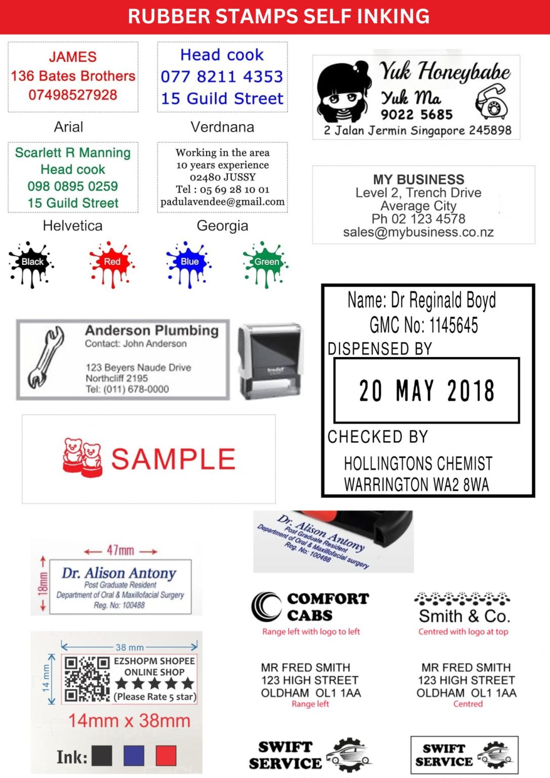 60x33mm Standard Text Stamp (max 8 lines) – SourcePrinting