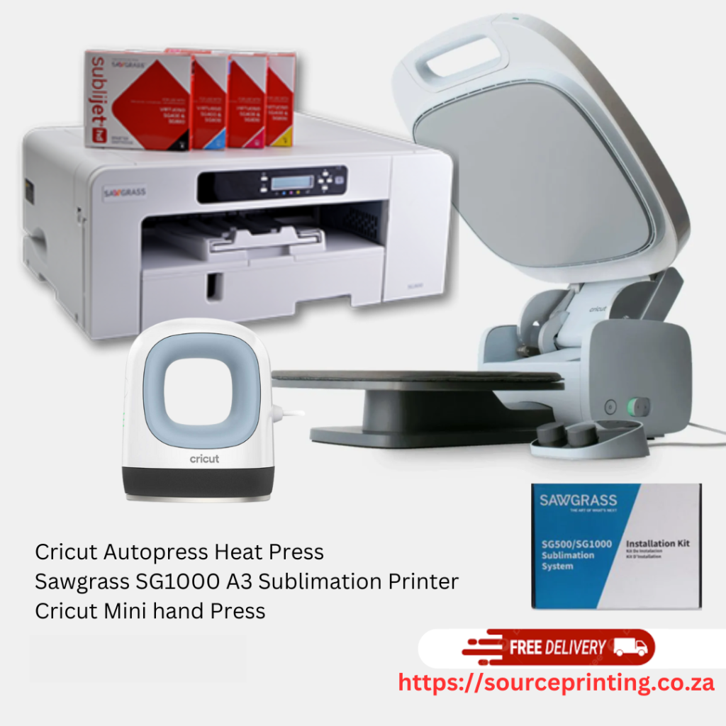 Cricut Autopress Heat Press with Sawgrass SG1000 A3 Sublimation Printer Bundle – SourcePrinting
