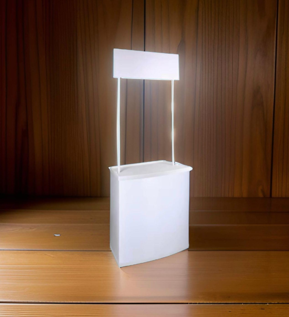 Blank Kiosk Promotion Counter – Lightweight and Portable – SourcePrinting