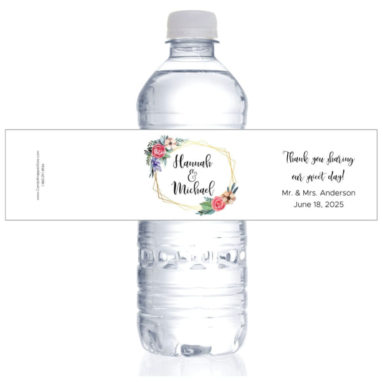 Custom Water Bottle Labels – Waterproof, 130mm x 45mm (Pack of 1,000 ...
