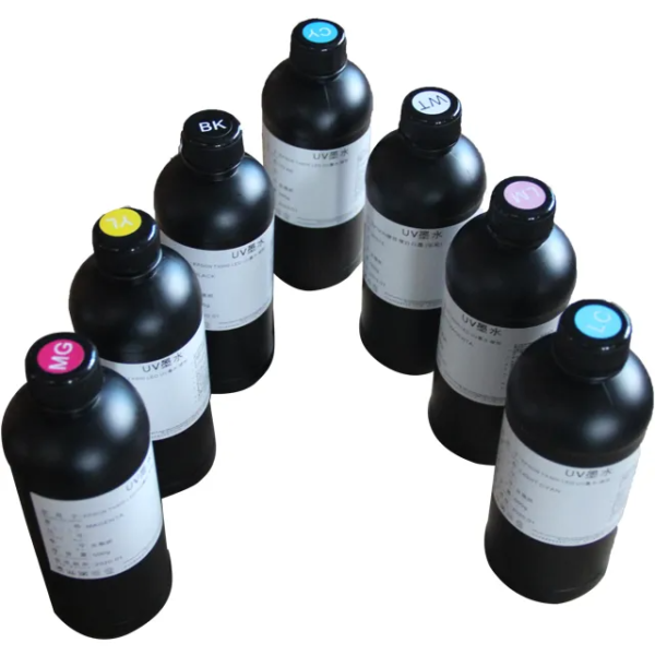 UV 1L DTF Ink, Glue & Varnish – Black, Cyan, Yellow, Magenta, White ...