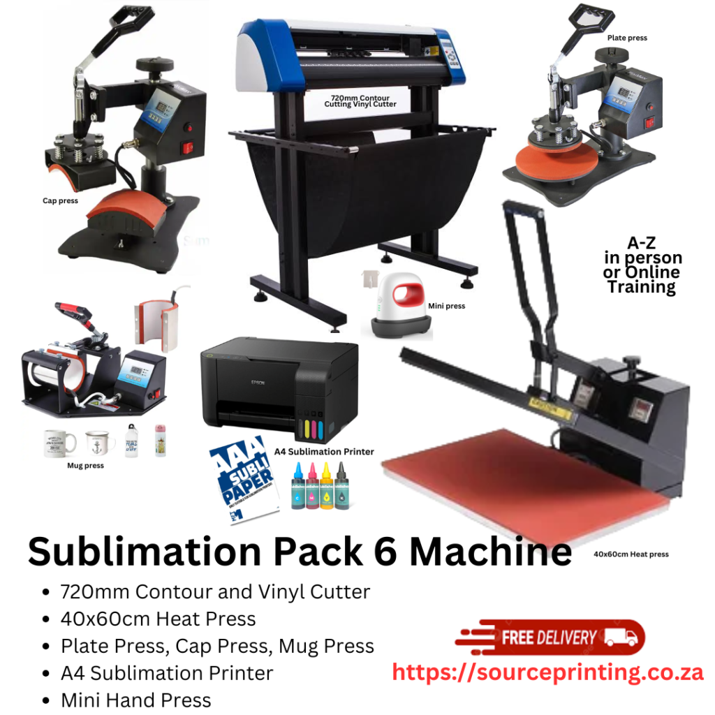 Complete Sublimation Pack 6 Machine Bundle – Vinyl Cutter, Heat Presses, Sublimation Printer ...