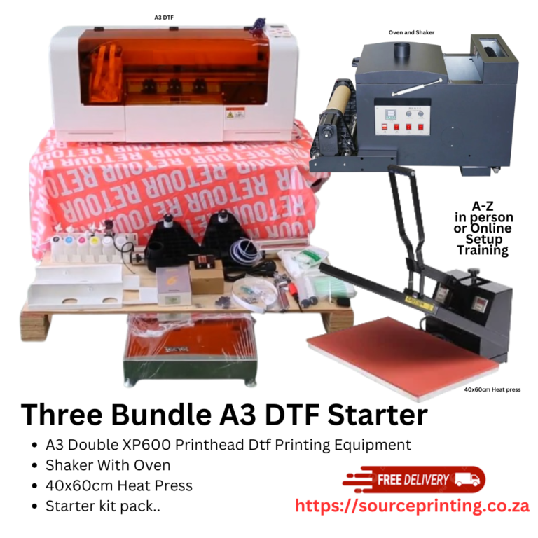 Three Bundle A3 DTF Starter – for T-Shirts, Bags, Hats & More ...