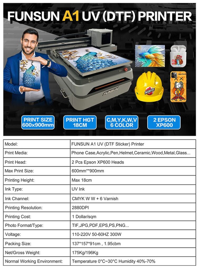 A1 UV DTF Flatbed Printer (6090 UV) – SourcePrinting