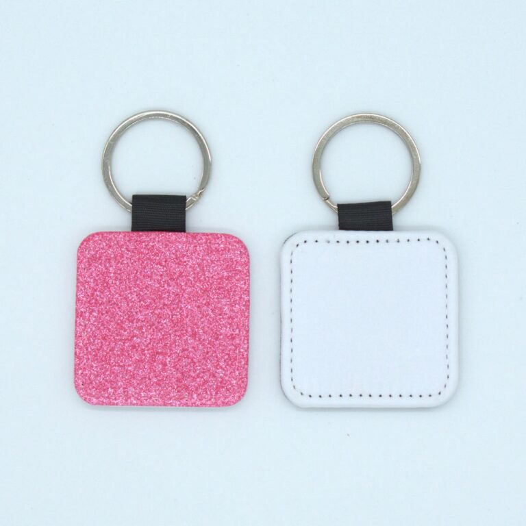 PU Faux Leather Sublimation Keyrings 50pcs (Various Shapes & Glitter ...